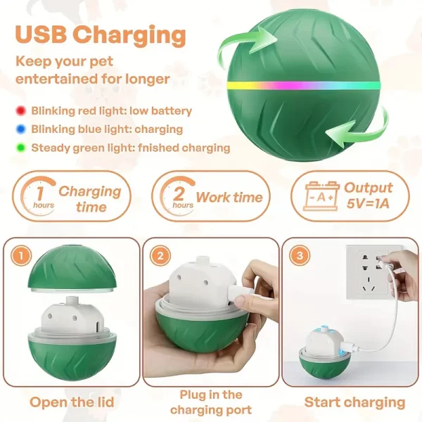 Rechargeable Interactive Pet Ball Toy – Large Durable Jumping Ball for ...